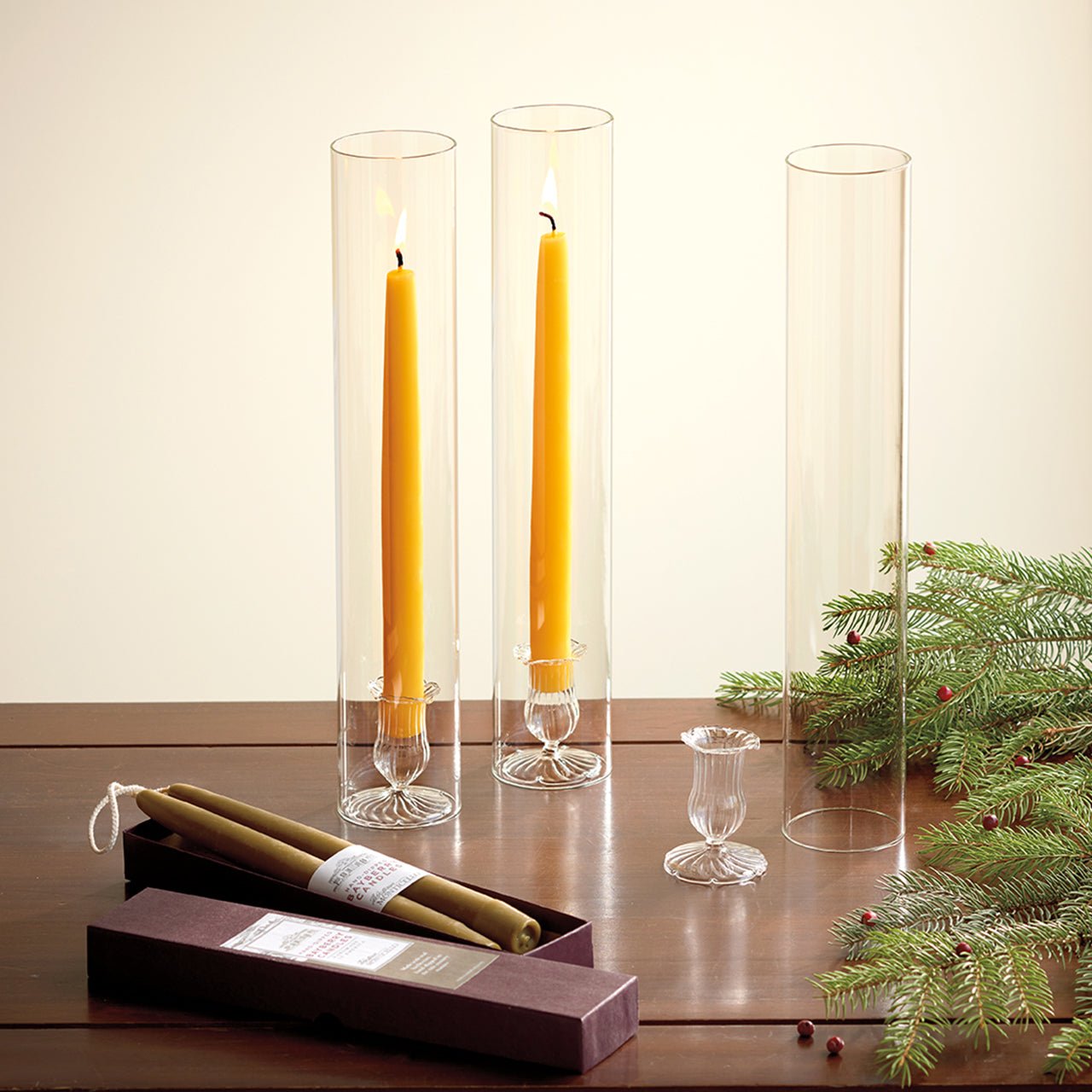 Glass Taper Hurricane Candleholder – Monticello Shop