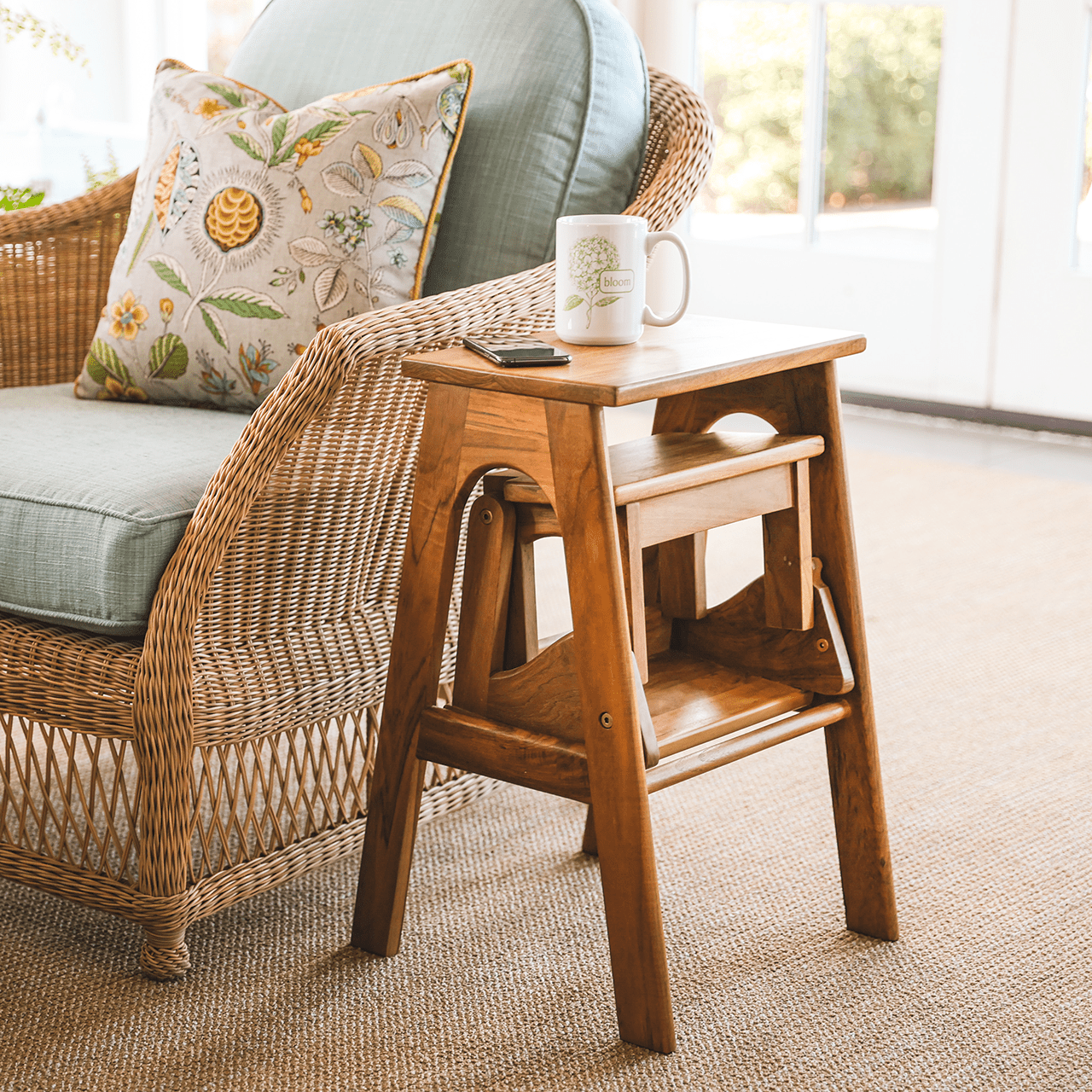 Monticello Teak Folding Library Steps – Monticello Shop